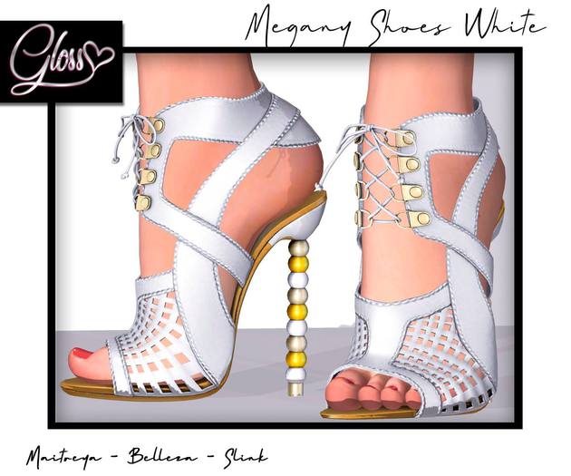 Second Life Marketplace - *Gloss* Megany Shoes - White