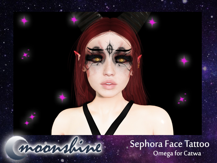 Second Life Marketplace - :: moonshine :: Sephora Tattoo Face Omega (catwa)