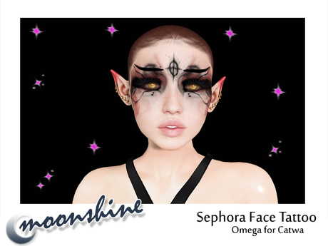 Second Life Marketplace - :: moonshine :: Sephora Tattoo Face Omega (catwa)