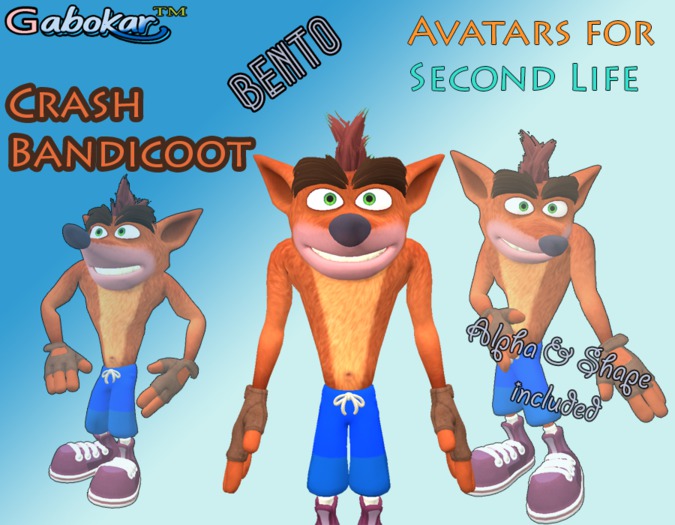 Second Life Marketplace - COMPLETE AVATAR - (BENTO) - CRASH BANDICOOT