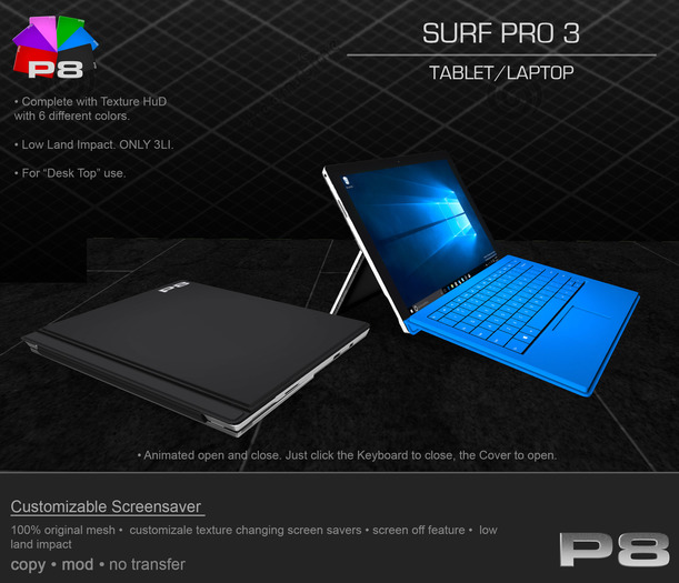 Second Life Marketplace - ] P I X E L 8 [ Surf Pro 3