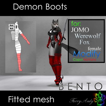 Second Life Marketplace - Furry Andy - Demon Boots for Jomo Werewolf ...