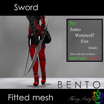 Second Life Marketplace - Furry Andy - Sword for Jomo Werewolf/Fox female