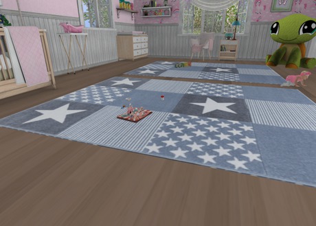 Second Life Marketplace - DTC - Baby rug - Stars and moons - Mesh