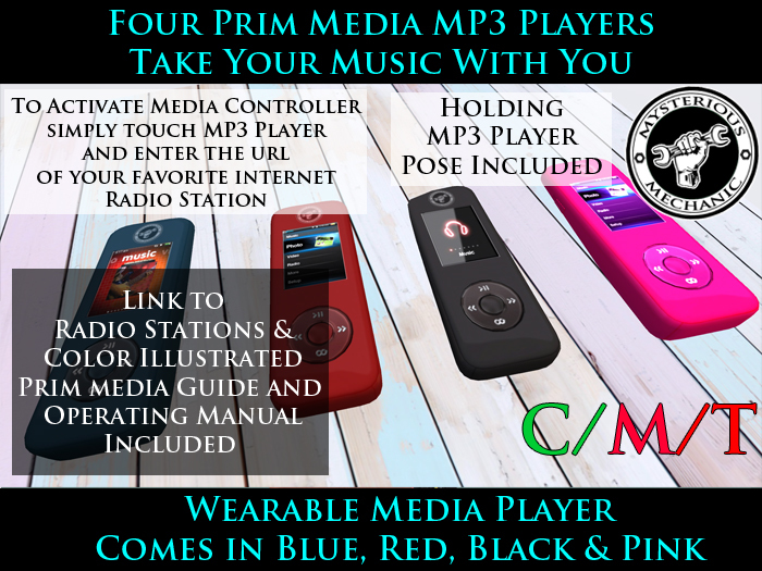 Second Life Marketplace - MM Prim Media MP3 Players Boxed