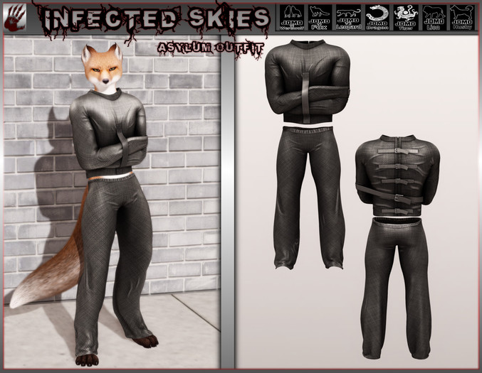 Second Life Marketplace - Asylum Outfit Furry Black