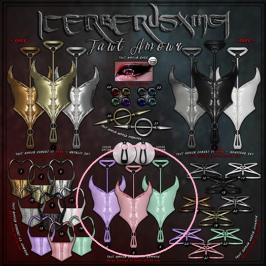 Second Life Marketplace - 5. [CX] Taut Amour Corset V1 - Mint - Slink HG