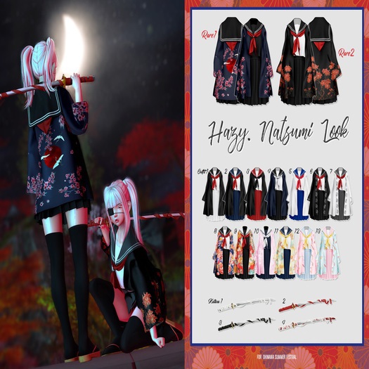 Second Life Marketplace - Hazy. Natsumi Look. outfit. XS 2
