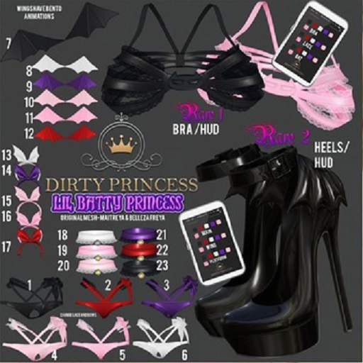 Second Life Marketplace - DIRTY PRINCESS- Lil Batty Princess LARA 9 COMMON