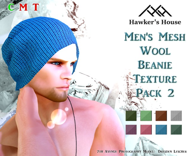 Second Life Marketplace - *HH* Men's Mesh Wool Beanie Texture Pack 2