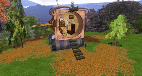 Second Life Marketplace - Steampunk Gypsy Wagon