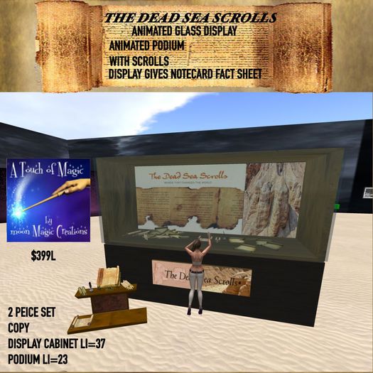 Second Life Marketplace - THE DEAD SEA SCROLLS DISPLAY SET-CRATE