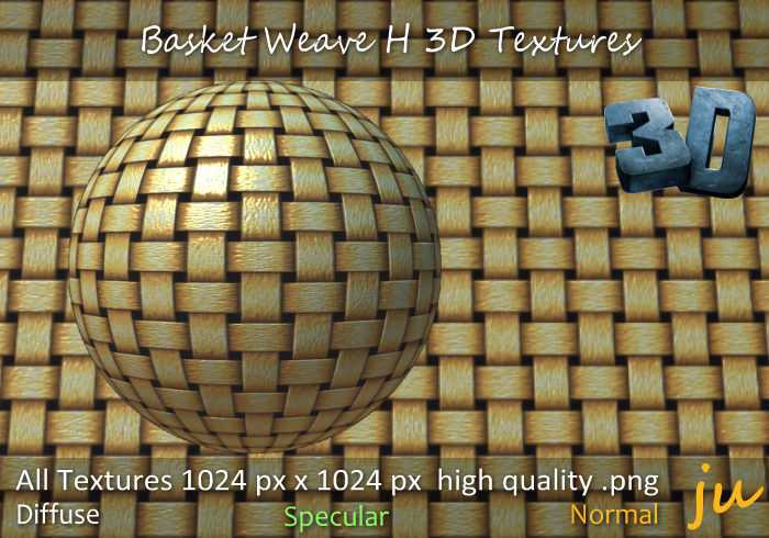 Second Life Marketplace - JU Basket Weave H 3D Textures Full Perm