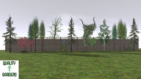 Second Life Marketplace - QG Lara Tree Fence / Wall Set