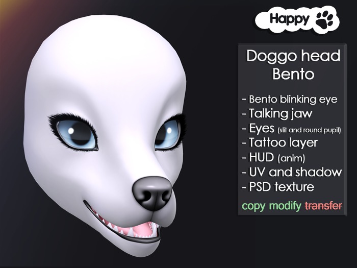 Second Life Marketplace - Happy Paw - Doggo head bento