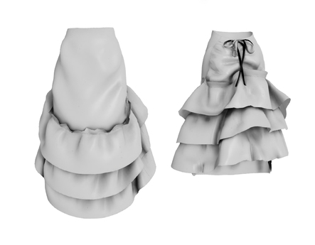 Second Life Marketplace - MAITREYA FULL PERM FITMESH Ruffled Long Front ...