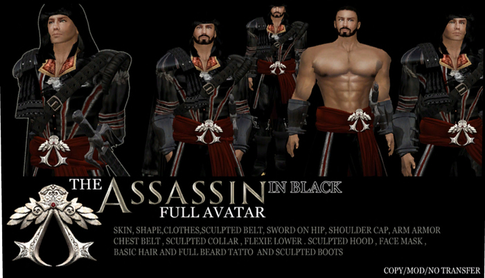 Second Life Marketplace - THE ASSASSINO (BLACK ) FULL AVATAR