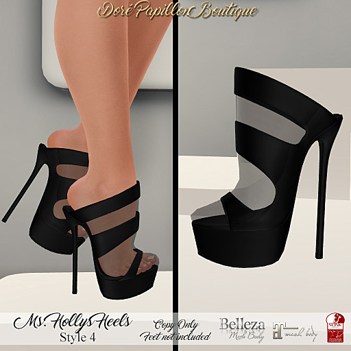 Second Life Marketplace - DPB Ms. Hollys Heels Style 4 - Black