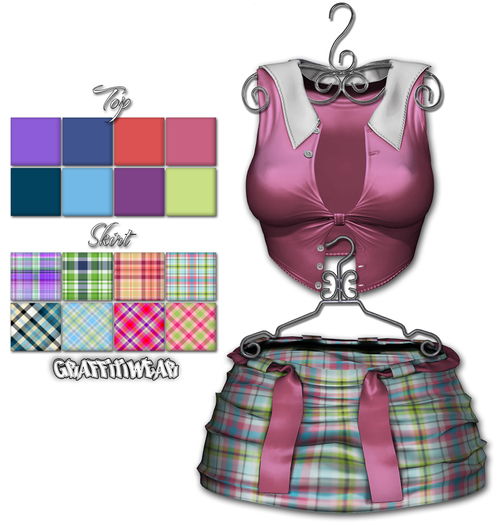 Second Life Marketplace Graffitiwear Set 2 Pretty In Plaid