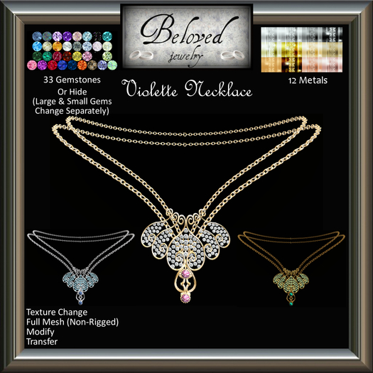 Second Life Marketplace - Beloved Jewelry : Violette Necklace (Texture ...