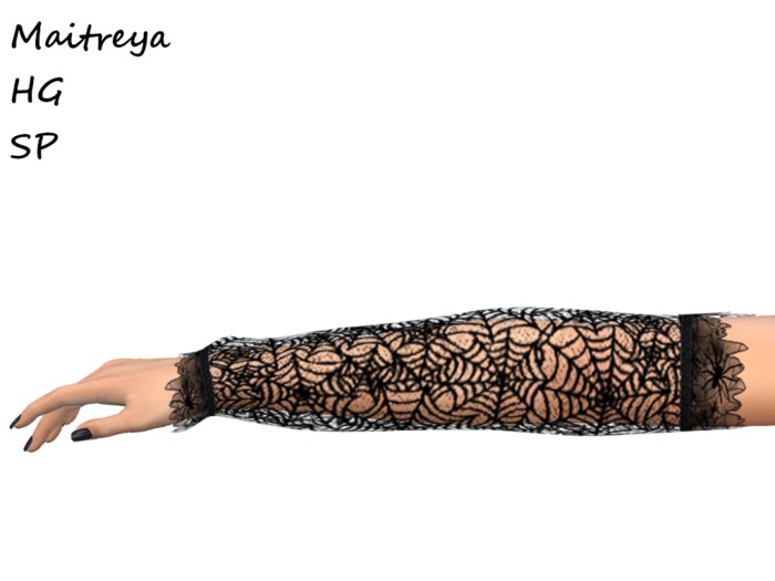 Second Life Marketplace - ~PP~ Spider Web Lace Armlet Gloves - Bento