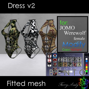 Second Life Marketplace - Furry Andy - Dress v2 for Jomo Werewolf Female