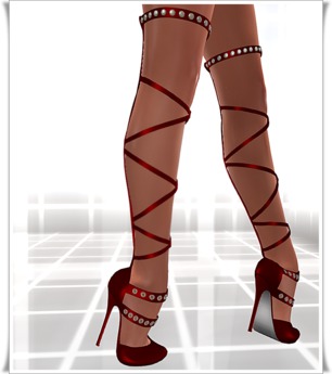 Second Life Marketplace - Long Shoes with Straps and Buckles red Color ...