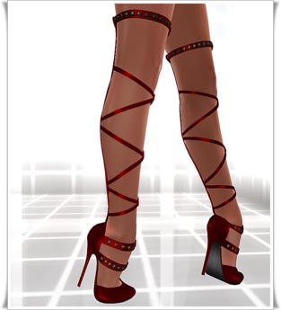 Second Life Marketplace - Long Shoes with Straps and Buckles red Color ...