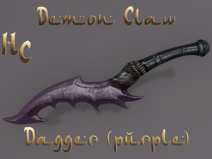 Second Life Marketplace - Habib Creations - Demon Claw Dagger (purple)
