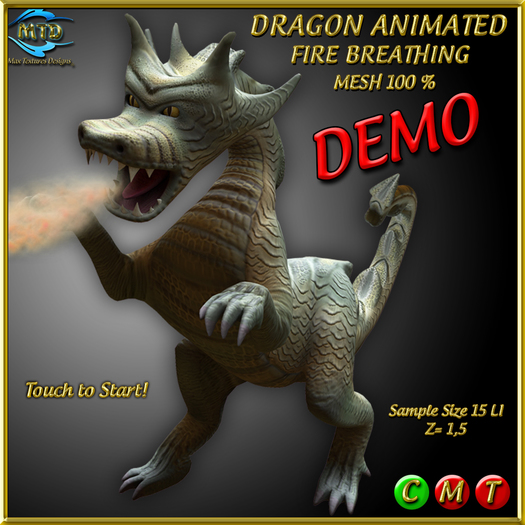 Second Life Marketplace - DEMO - DRAGON ANIMATED Fire Breathing - COPY