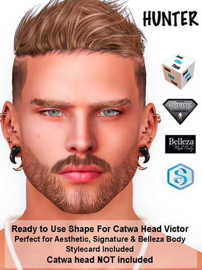 Second Life Marketplace - HUNTER CATWA VICTOR SHAPE AESTHETIC SIGNAT ...