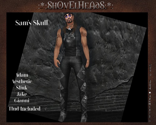 Second Life Marketplace - :*:ShOvElHeAdS:*: Sam's Skull Mens