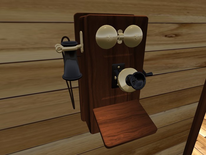 Second Life Marketplace - TM Antique Wall Phone - Prop
