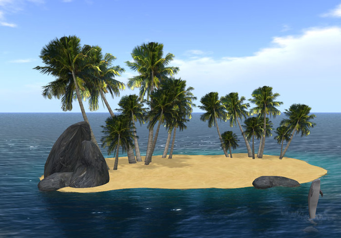 Second Life Marketplace - Tropical Island 4-Landscaped and Ocean Tint