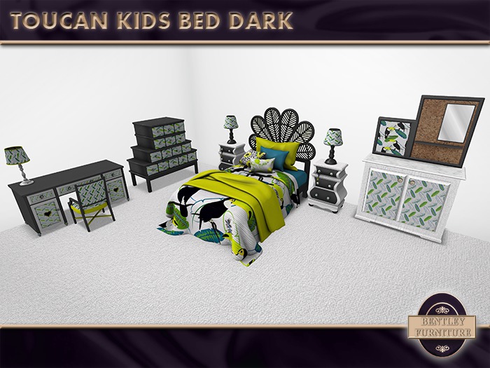Second Life Marketplace - Toucan Kids Bed Dark - PG Version - BOXED