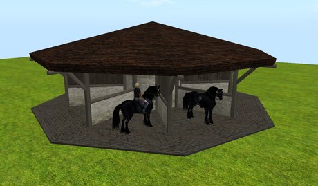 Second Life Marketplace - Stone Octagon Horse Stalls