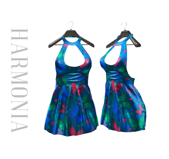Second Life Marketplace - *** Harmonia Blue Butterfly Mera Dress - Maitreya