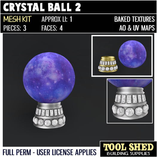 Second Life Marketplace - Tool Shed - Crystal Ball 2 Mesh Kit ...