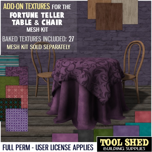 Second Life Marketplace - Tool Shed - Fortune Teller Table & Chair Add ...