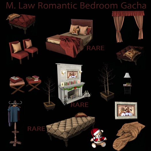 Second Life Marketplace - .:M.LAW:.Romantic Bedroom Gacha bench decor two
