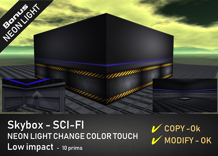 Second Life Marketplace - Skybox SCI-FI 20X20 Neon Touch