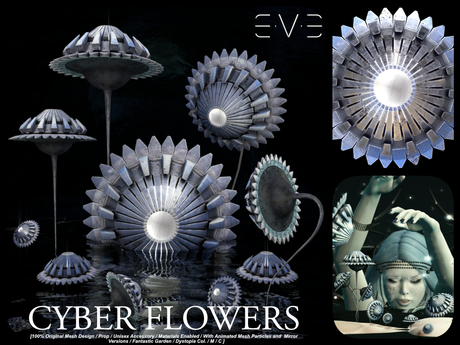 Second Life Marketplace - E.V.E Cyber Flowers [SILVER DAMAGED]