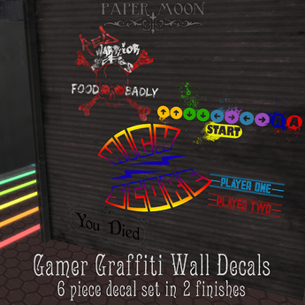 Second Life Marketplace - *pm* Gamer Graffiti Wall Decals