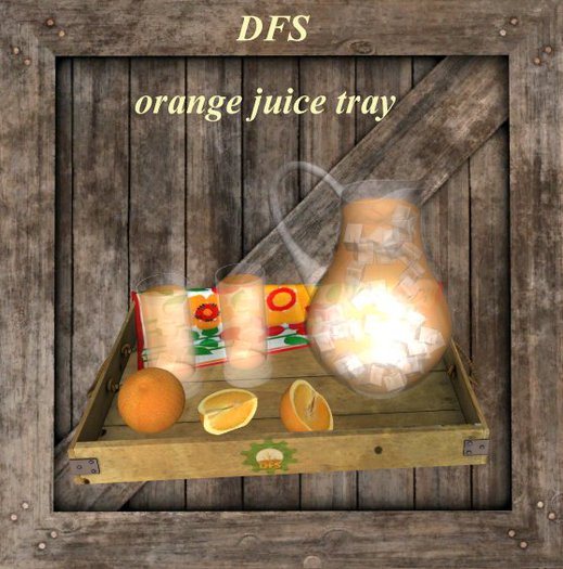 Second Life Marketplace - DFS orange juice tray DFS storage vendor crate bc