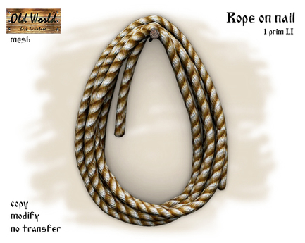 Second Life Marketplace - Old rope on nail - Old World - Medieval / Rustic