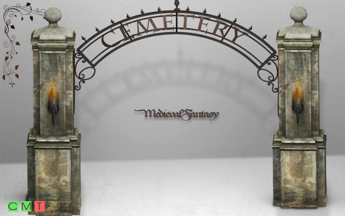Second Life Marketplace - [MF] Mesh cemetery gate entrance (boxed)