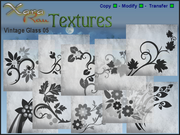 Second Life Marketplace - XR Textures - Vintage Glass 05 by Xara Rau