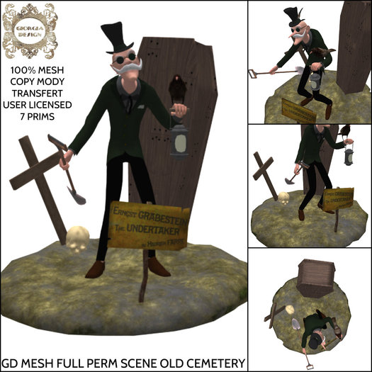 Second Life Marketplace - GD MESH FULL PERM SCENE OLD CEMETERY