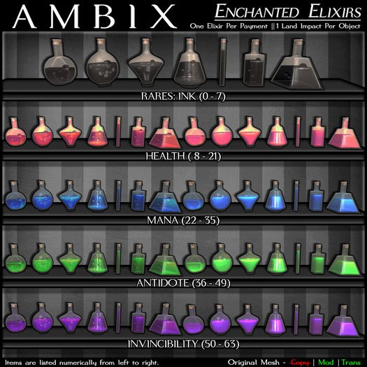 Second Life Marketplace - ::AMBIX:: Enchanted Elixir [24 - MANA]