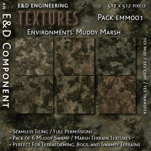 Second Life Marketplace - [EMM001] 6 512px Mud and Muddy Marsh Swamp ...